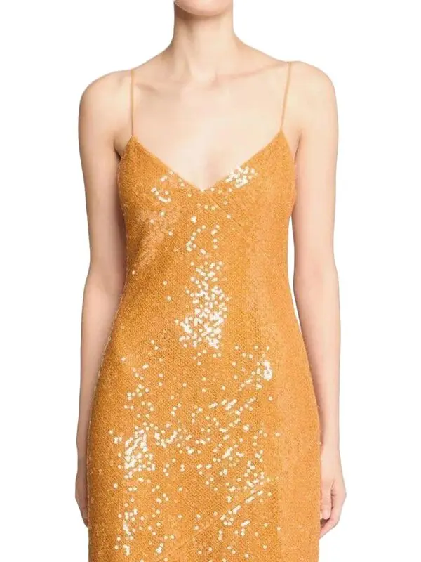 Halston Glora Sleeveless Sequin A-line Gown - Medallion