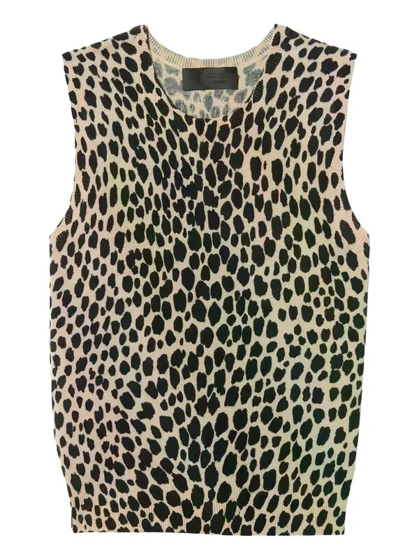 NILI LOTAN Nessa Animal-print Vest - Neutrals