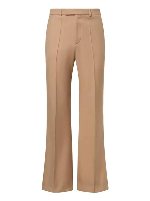 Valentino Garavani Virgin Wool Gabardine Flared Pants - Beige