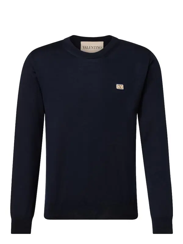 Valentino Garavani Vlogo Virgin Wool Sweater - Blue