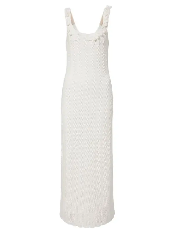 Carolina Herrera Knitted Scalloped Midi Dress - White