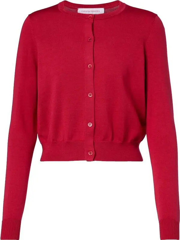 Carolina Herrera Cropped Silk And Cotton Cardigan - Pink