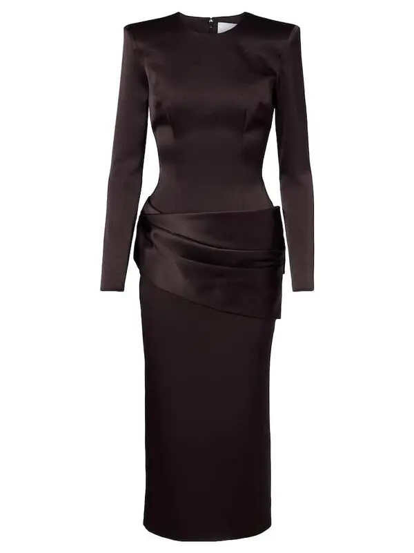 Alex Perry Draped Cocktail Dress - Brown