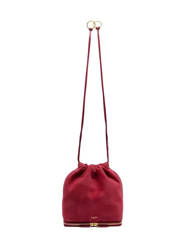 Alaïa Le Pochon Suede Bucket Bag - Red