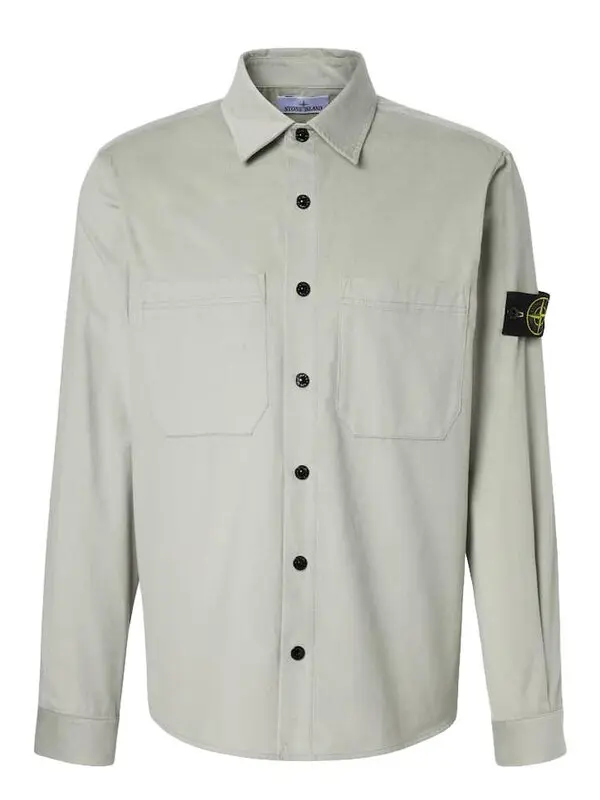 Stone Island Compass Cotton Corduroy Overshirt - Green