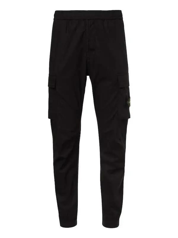 Stone Island Compass Cotton-blend Cargo Pants - Black