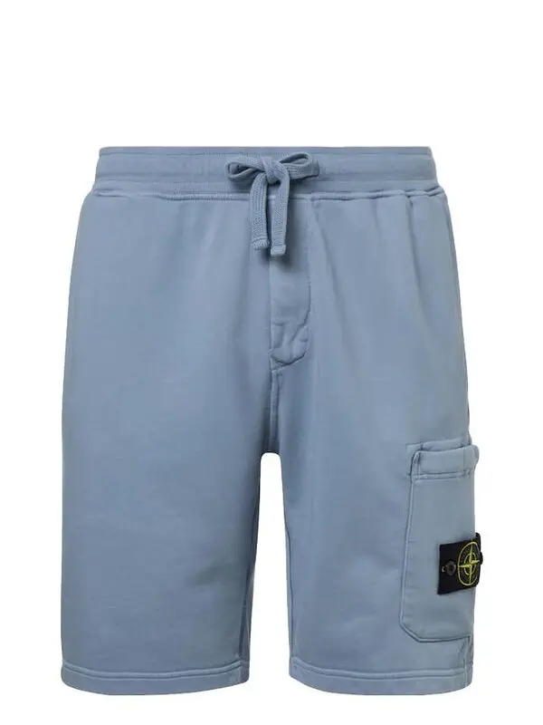 Stone Island Compass Cotton Shorts - Blue