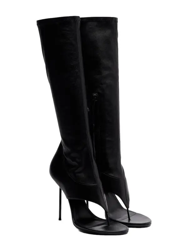 Paris Texas Lidia 105 Leather Knee-high Boots - Black