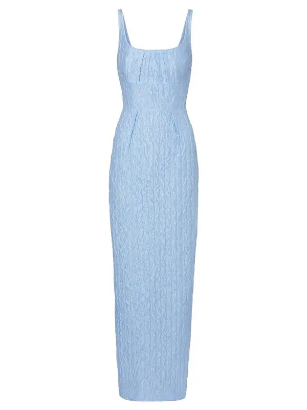 EMILIA WICKSTEAD Seersucker Gown - Blue