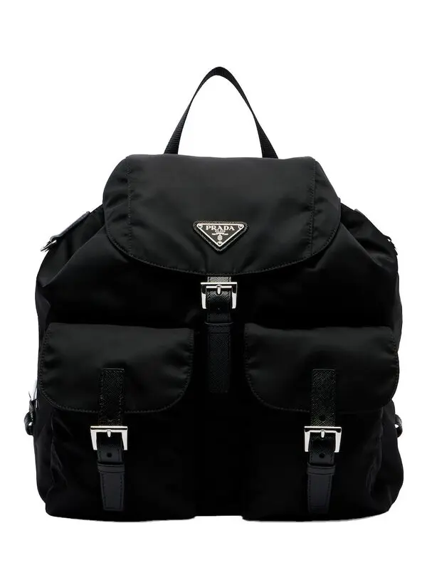 Prada Re-nylon And Leather-trimmed Backpack - Black
