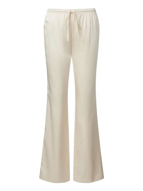 Rebecca Vallance Elise Silk Satin Flared Pants - White