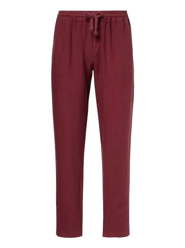 Fedeli Linen Tape Pants - Red