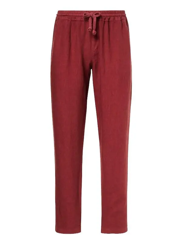 Fedeli Linen Tape Pants - Red