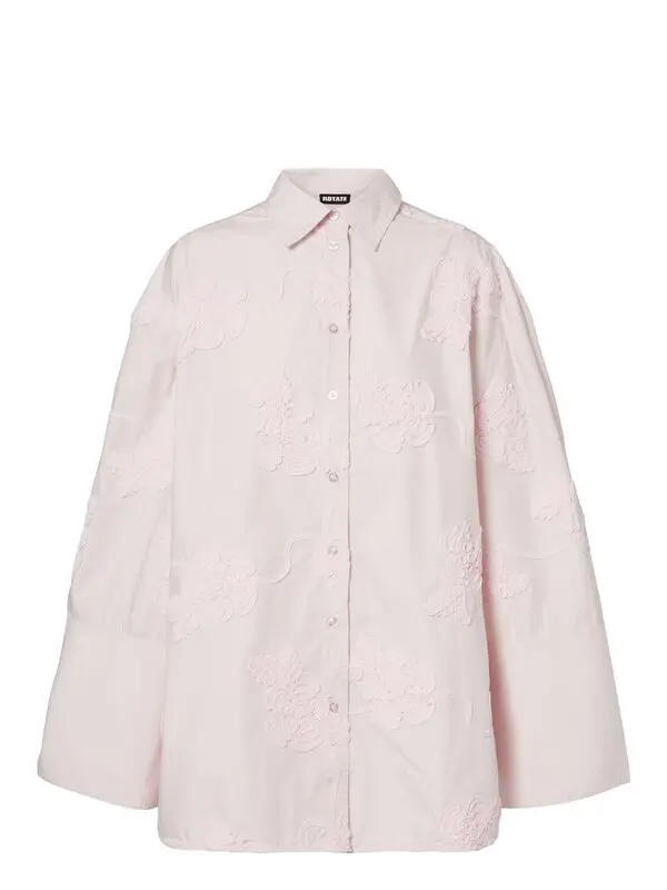 Remain Birger Christensen Lipy Embroidered Oversized Shirt - Pink