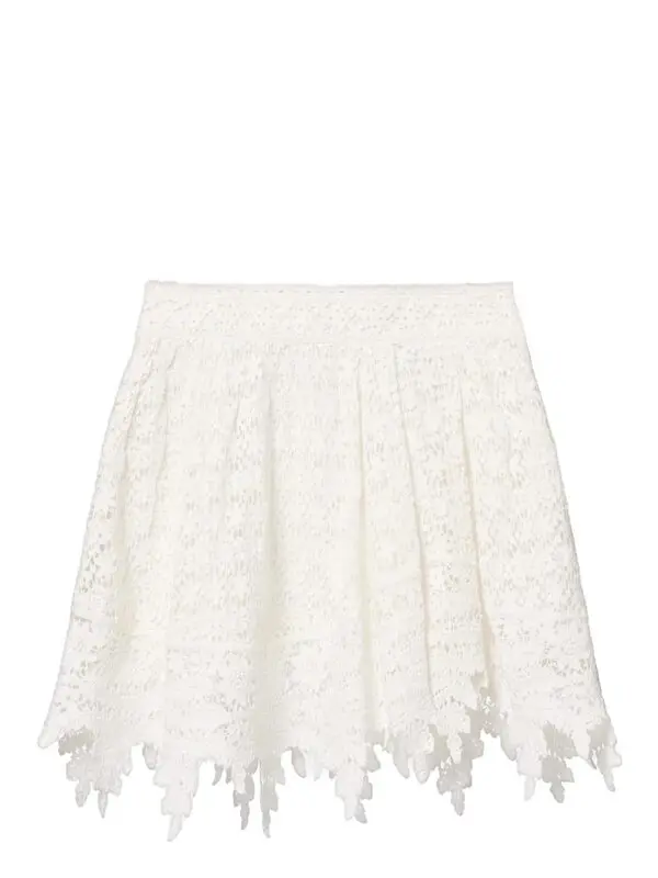 Isabel Marant Hanta Floral Lace Mini Skirt - White