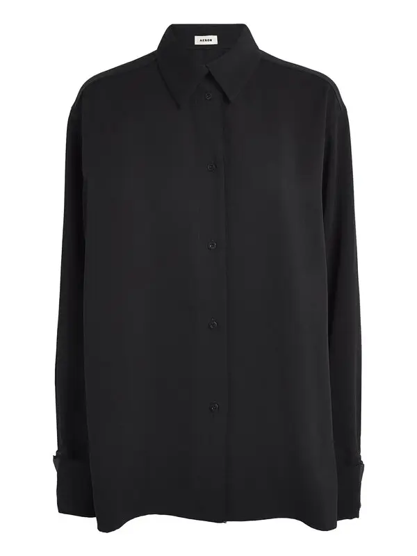 AERON Lyocell Oversized Shirt - Black
