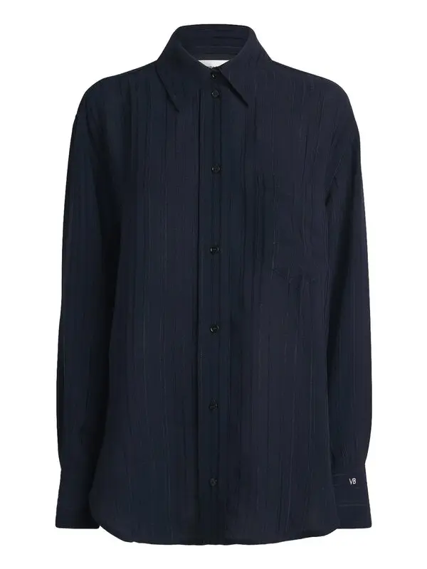 Victoria Beckham Pyjama-collar Shirt - Navy