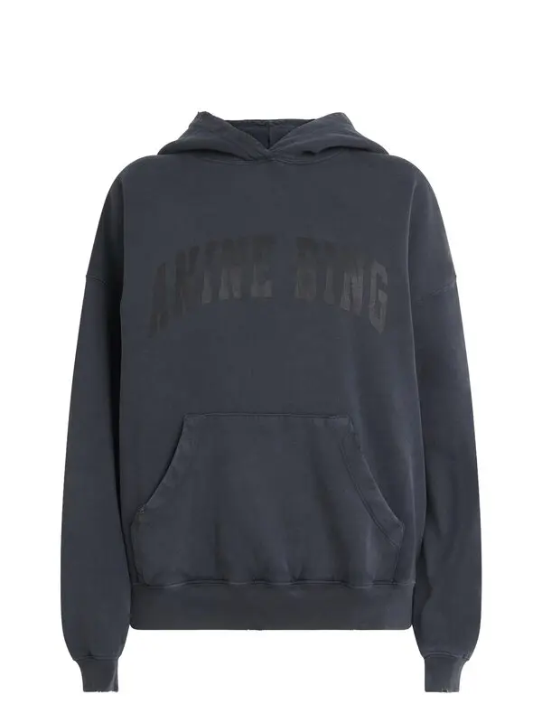 ANINE BING Cotton Harvey Hoodie - Black