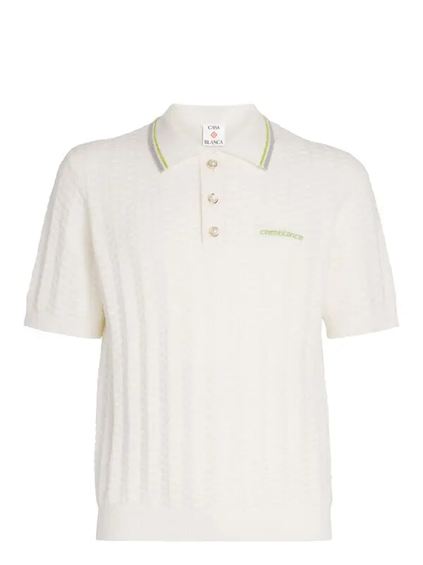 Casablanca Cotton-blend Bouclé Polo Shirt - White