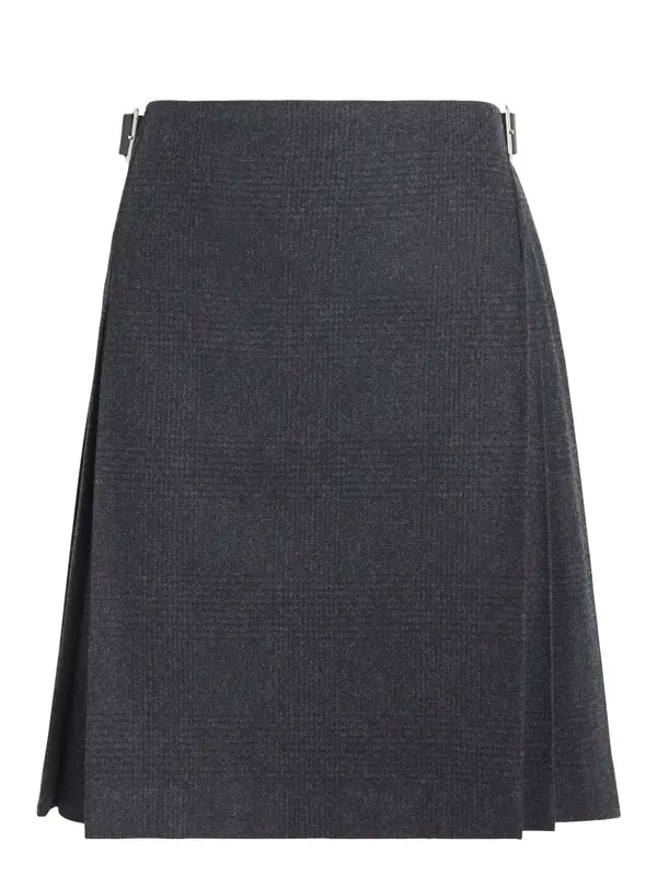 Johnstons Of Elgin Wool-cashmere Tailored Mini Skirt - Grey