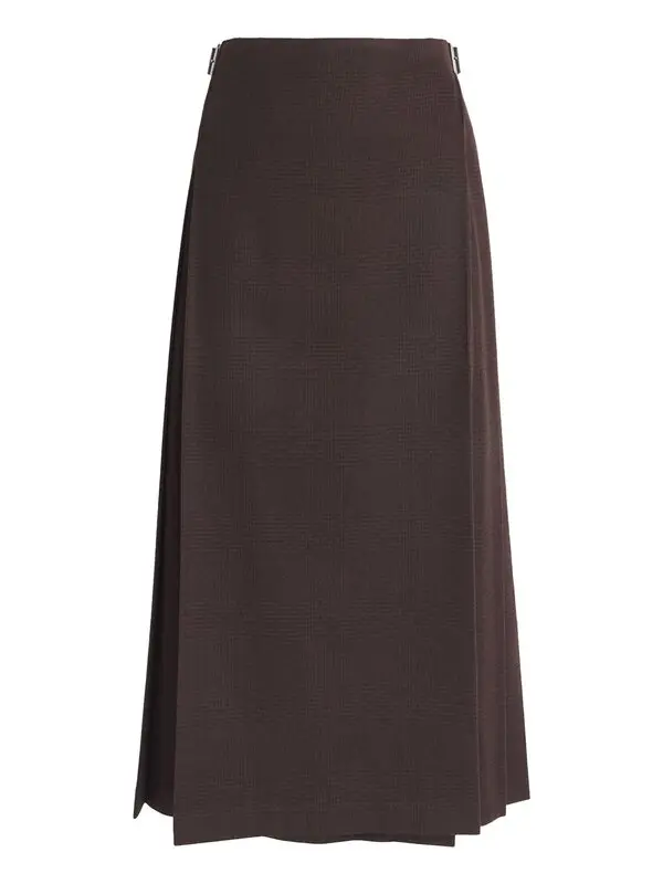 Johnstons Of Elgin X Le Kilt Wool-cashmere Tailored Midi Skirt - Brown