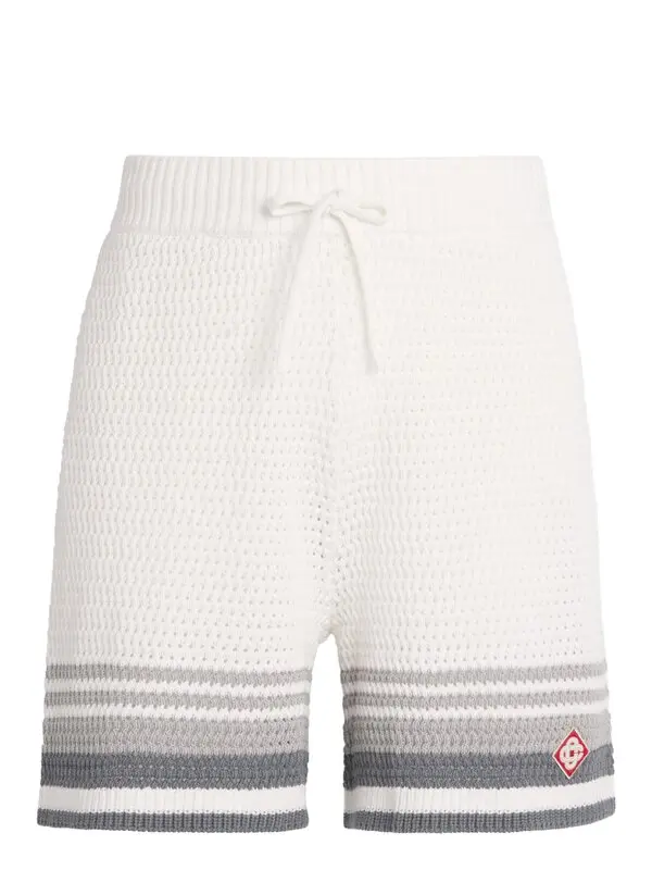 Casablanca Crochet Tennis Shorts - White