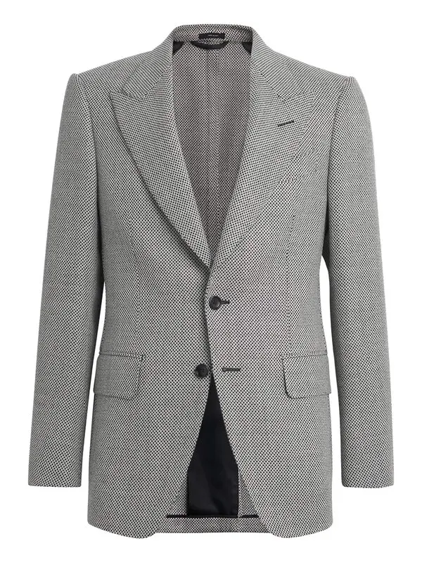 TOM FORD Wool Birds-eye Weave Shelton Blazer - White