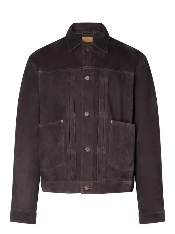 Nudie Jeans Dante Ii Suede Trucker Jacket - Brown