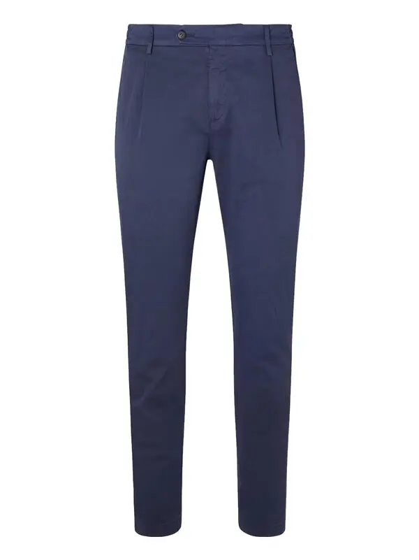 Eleventy Slim-fit Cotton-blend Twill Chinos - Blue