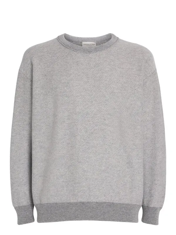 Johnstons Of Elgin Cashmere Tweel Lidell Sweater - Grey