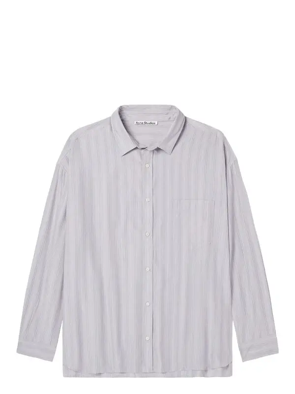 Acne Studios Striped Lyocell Shirt - Gray