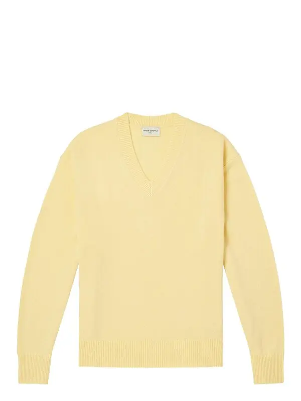 Officine Générale Cashmere V-neck Sweater - Yellow