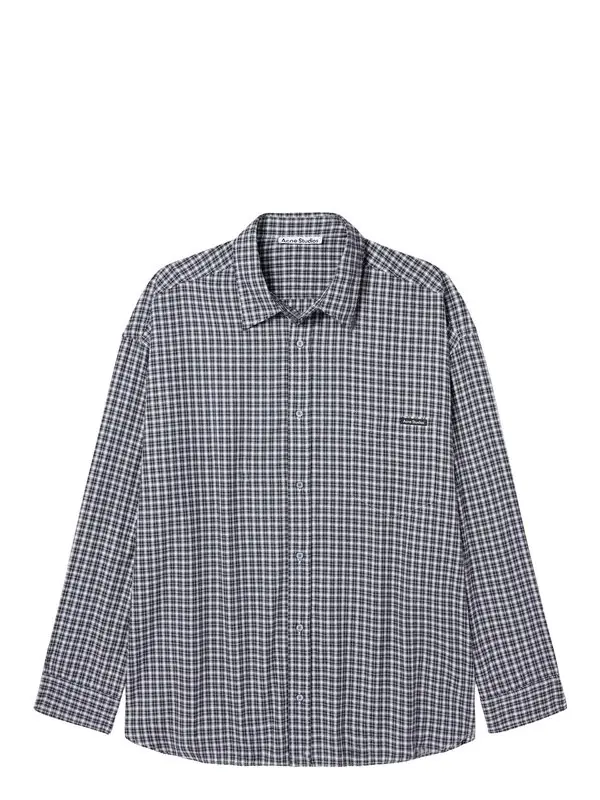 Acne Studios Checked Organic Cotton-flannel Shirt - Black
