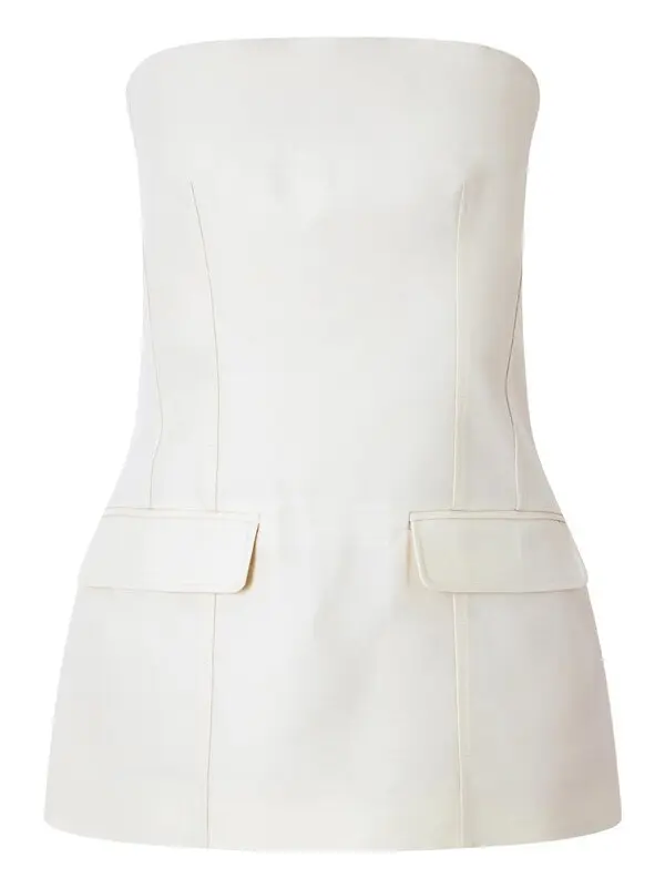TOTEME Strapless Wool And Silk-blend Bustier Top - Ecru