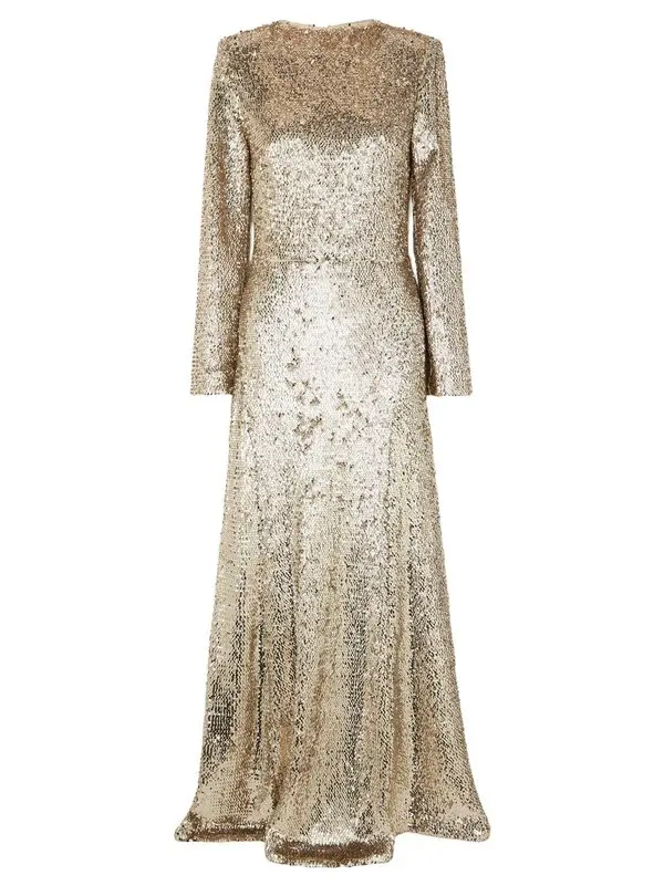 Simkhai Beatrice Sequined Tulle Gown - Gold