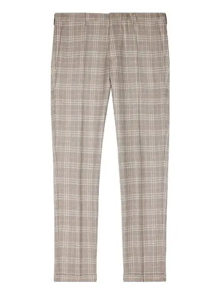 Paul Smith Slim-fit Wool Check Trousers - Brown