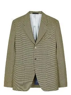 Paul Smith Overdyed Micro-houndstooth Wool Blazer - Yellow