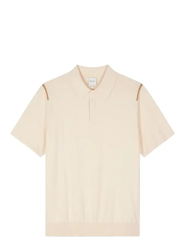 Paul Smith Ecru Organic Cotton Knitted Polo Shirt - White