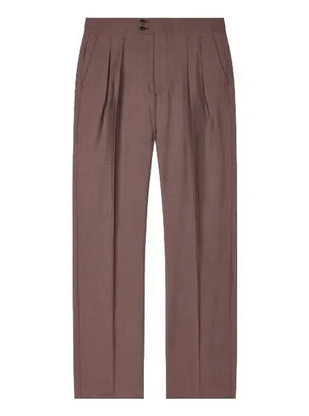 Paul Smith Pleat Front Wool-mohair Trousers - Purple
