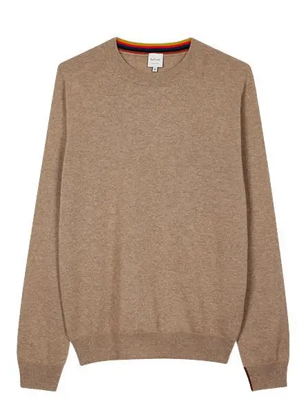 Paul Smith Oatmeal Cashmere Crew Neck Sweater - White