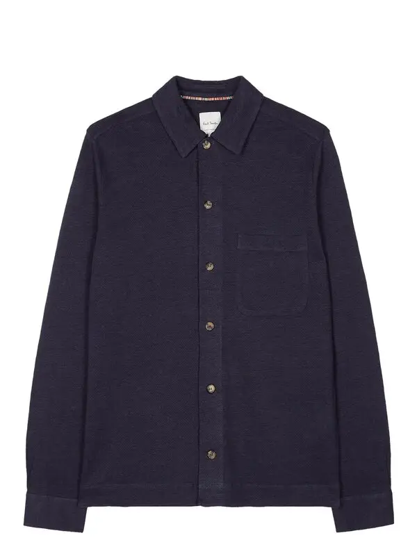 Paul Smith Navy Linen Piqué Shirt - Blue