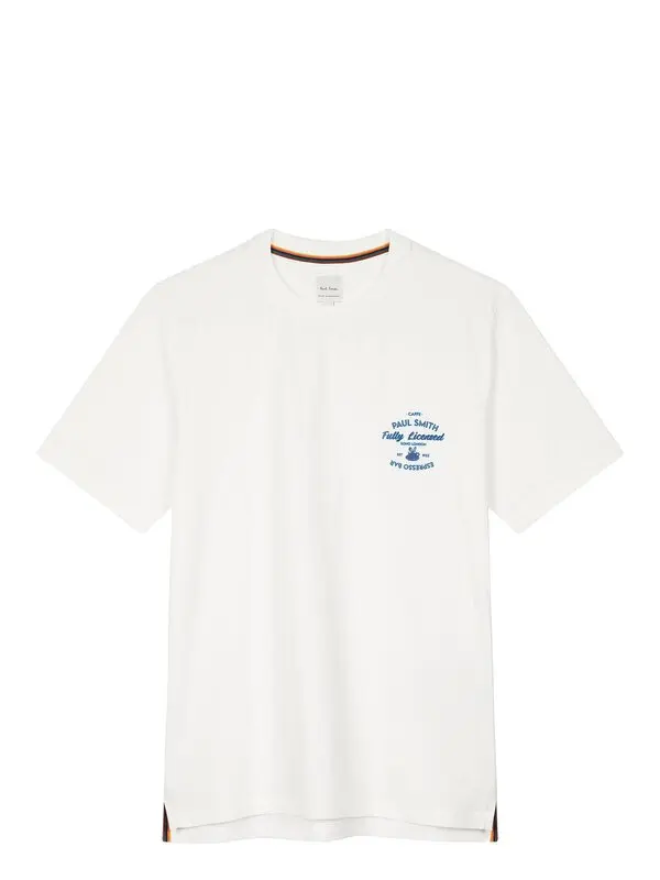 Paul Smith Espresso Bar' Print Cotton T-shirt - White
