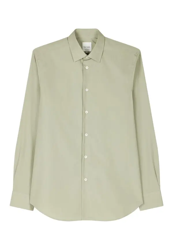 Paul Smith Soft Tailored-fit Cotton Poplin Shirt - Green
