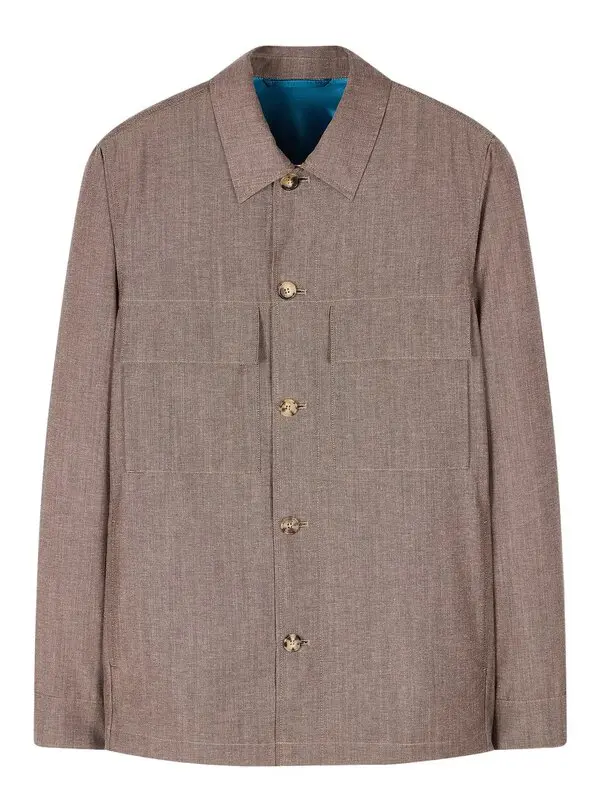 Paul Smith Light Wool-cotton Blend Overshirt - Brown