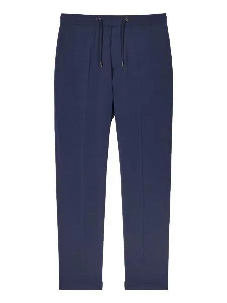 Paul Smith Check Seersucker Drawstring Trousers - Blue