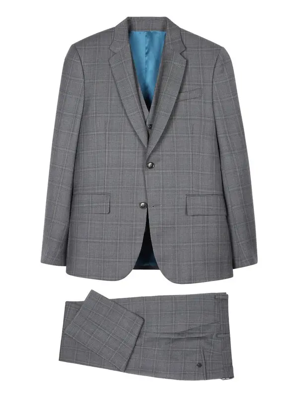 Paul Smith The Soho Tailored-fit Superfine Merino Wool Check Three-piece Suit - Grey