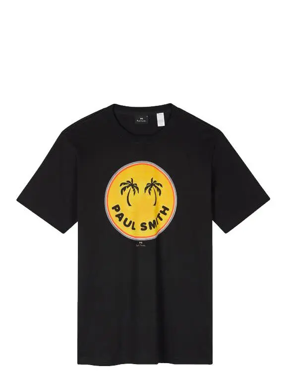 Paul Smith Palm Trees' Print T-shirt - Black