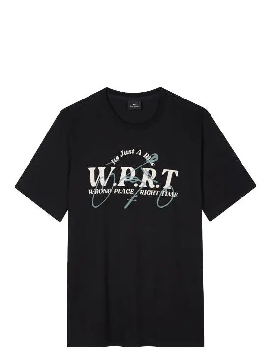 Paul Smith Wrong Place Right Time' Print T-shirt - Black