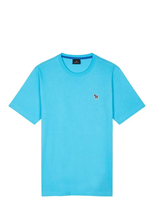 Paul Smith Bright Organic Cotton Zebra Logo T-shirt - Blue