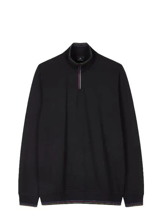Paul Smith Sports Stripe Zip Neck Sweatshirt - Black
